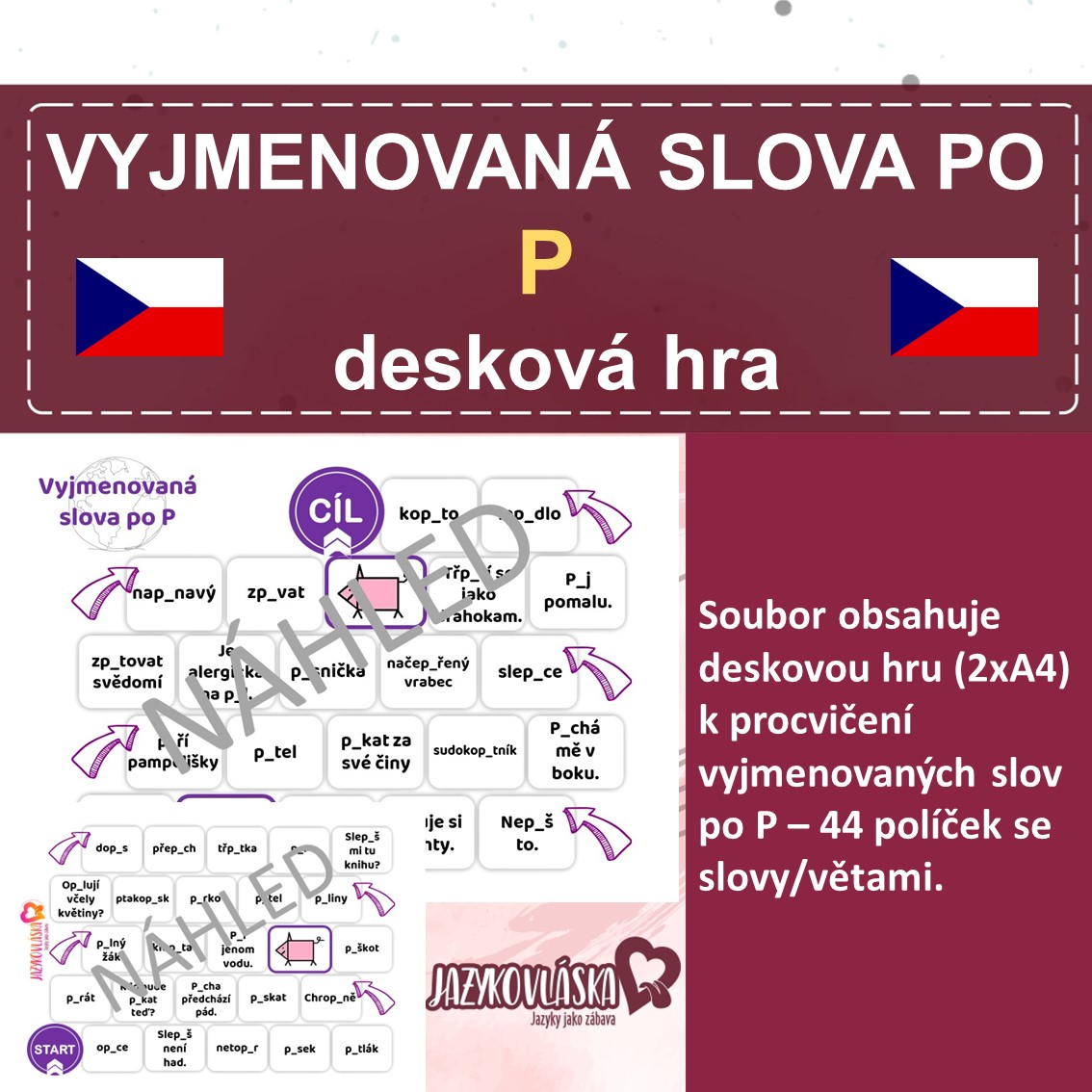 Vyjmenovaná slova po P hra - Český jazyk - gramatika | UčiteléUčitelům.cz
